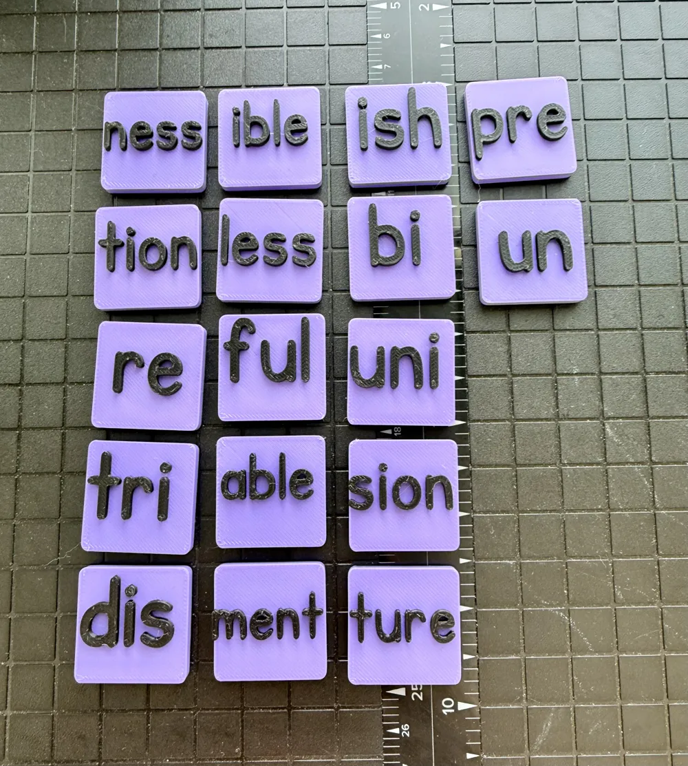 Word Work Mat Letter Tiles - Free 3D Print Model - MakerWorld