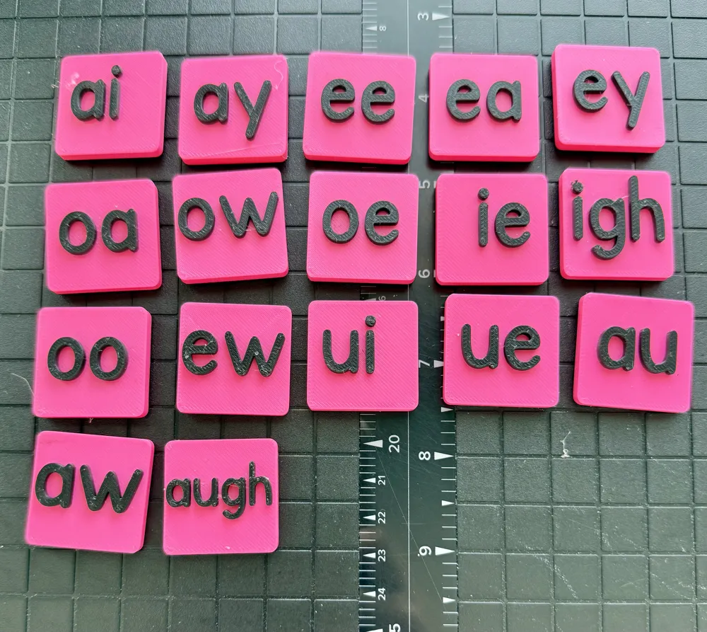 Word Work Mat Letter Tiles - Free 3D Print Model - MakerWorld