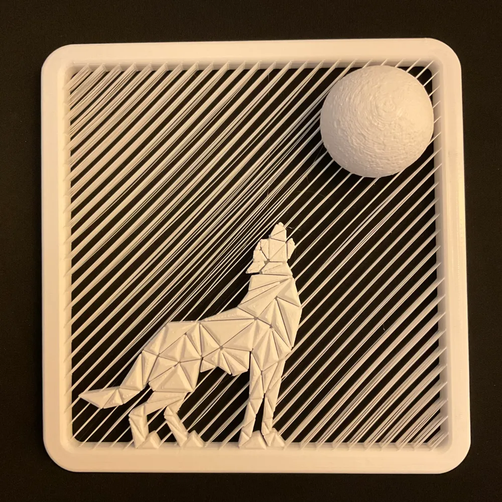 Howling Wolf String Art by ShimaArchi - MakerWorld