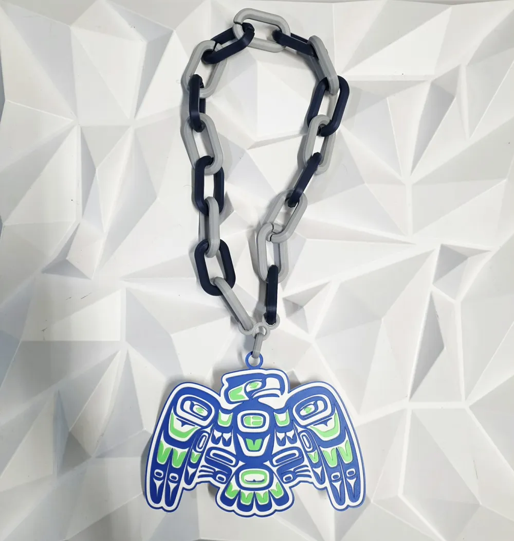 Seattle Seahawks Hype Chain Pendant - Free 3D Print Model - MakerWorld