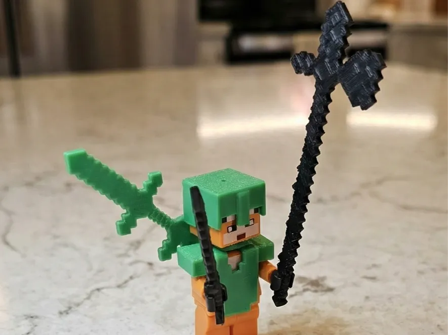 Minecraft Hellebarde für Block-Minifiguren – Kostenloses 3D-Druckmodell ...