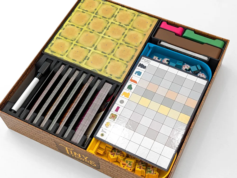 Tiny Towns w/ALL Expansions - Organizer Insert by BoardGameMeta MakerWorld: Download Free 3D Models