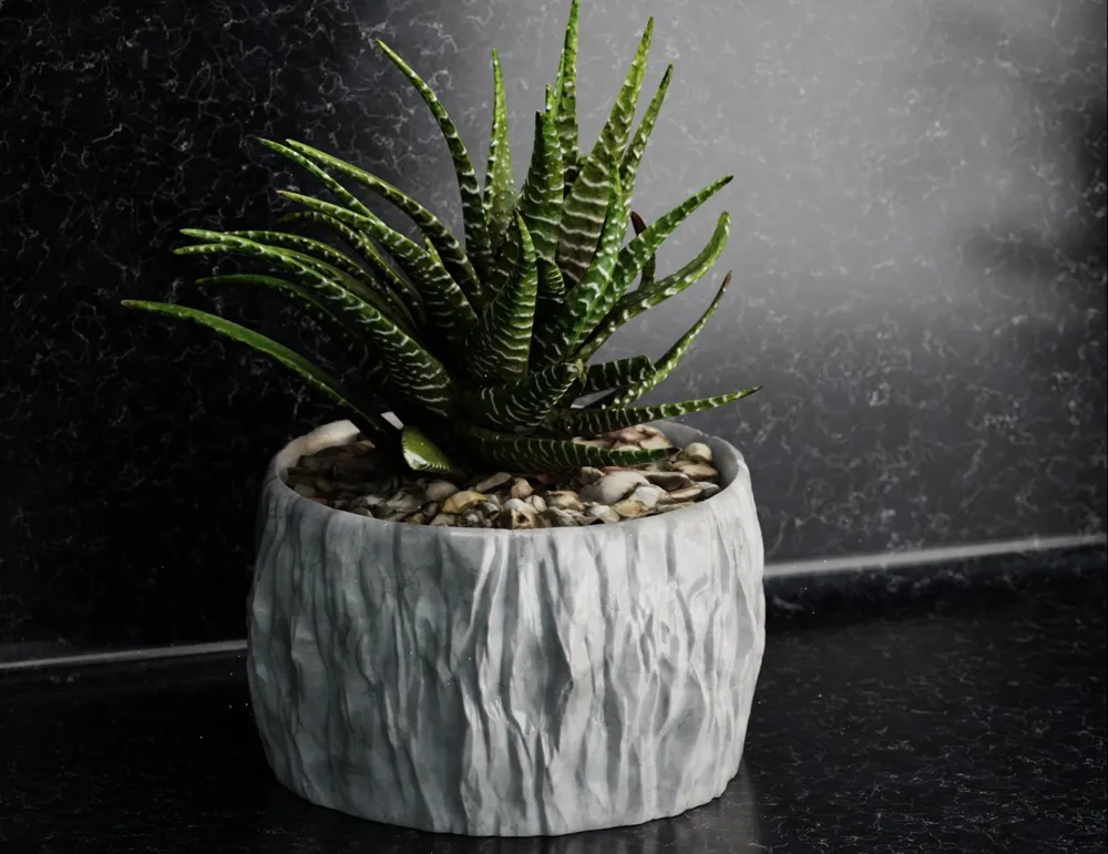 Rock flower pot 13 by uni3Dworld MakerWorld: Download Free 3D Models