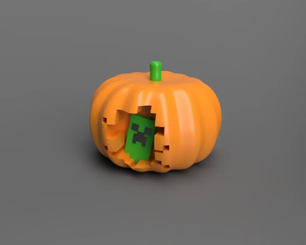 Minecraft Pumpkin 'Creeper Inside' by DelPrints - MakerWorld