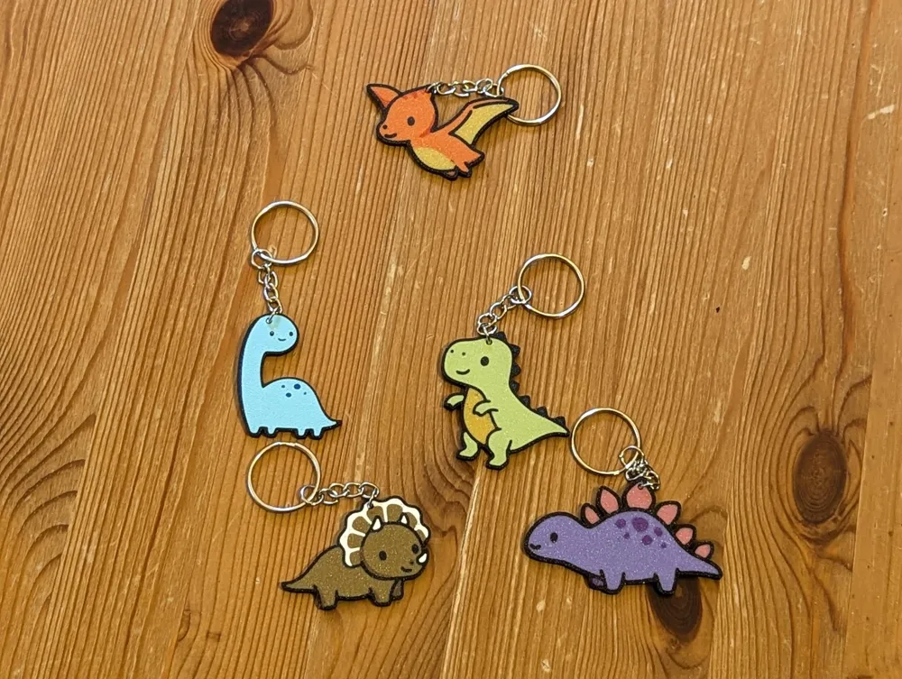 Cute Dinosaur Keychain by suaimondi - MakerWorld
