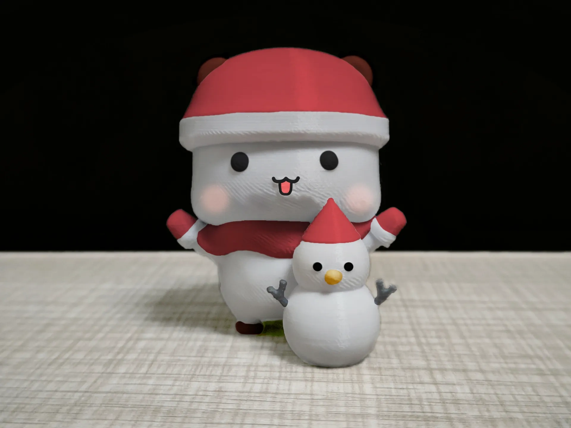 Couple Bear Christmas Snowman Photo Series-Yi Er by J.Z.D. - MakerWorld