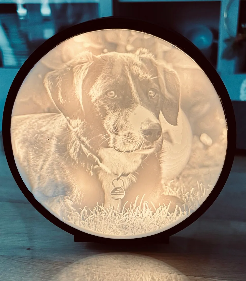 180mm Round Lithophane Lightbox by 3Dude - MakerWorld
