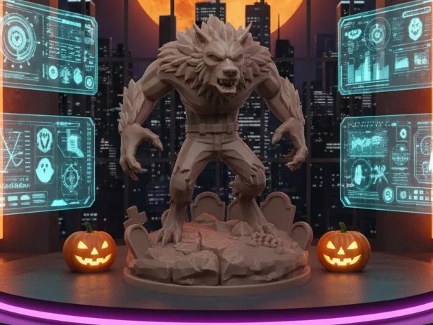 Loup garou Halloween - Free 3D Print Model - MakerWorld