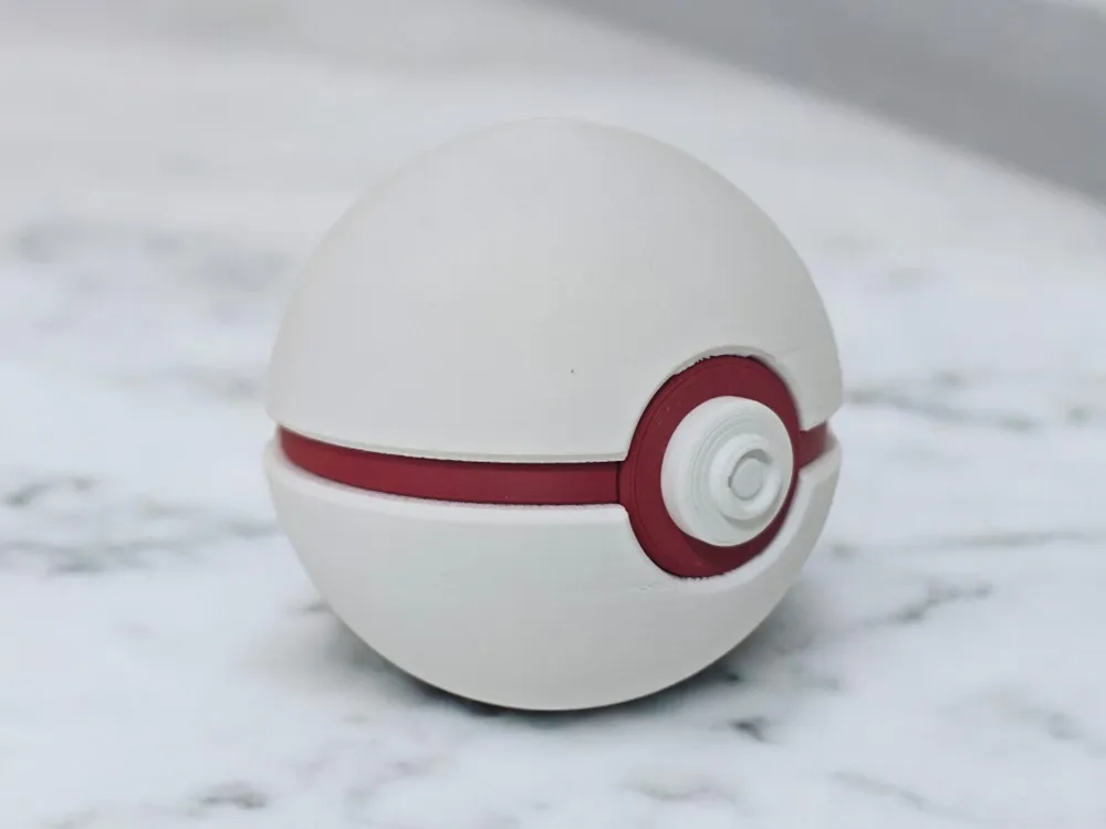 #0000 Premier Ball Poké Ball - Multipart AMS / no AMS - Free 3D Print ...