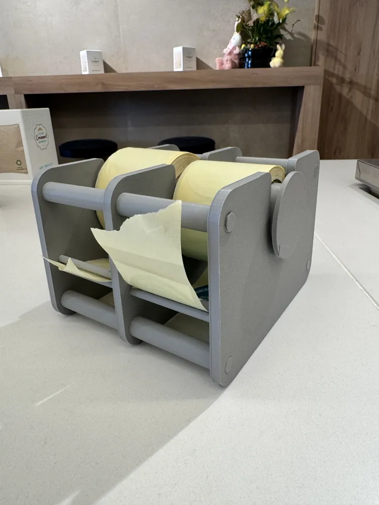Dual Label Sticker Roll Dispenser Holder - Free 3D Print Model - MakerWorld