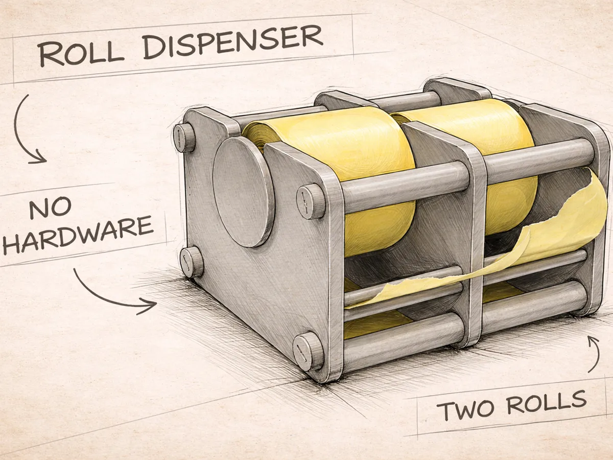 Dual Label Sticker Roll Dispenser Holder - Free 3D Print Model - MakerWorld