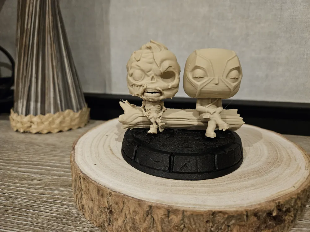 Deadpool and Wolverine On Log Chibis - Free 3D Print Model - MakerWorld