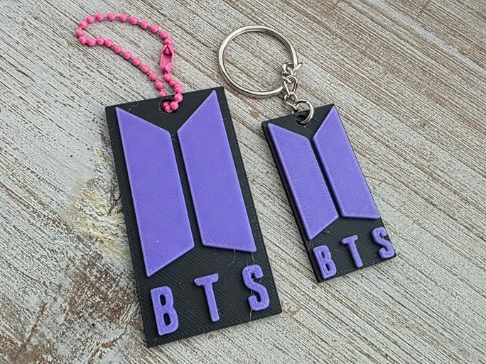 BTS Logo Keychain - Large - Free 3D Print Model - MakerWorld
