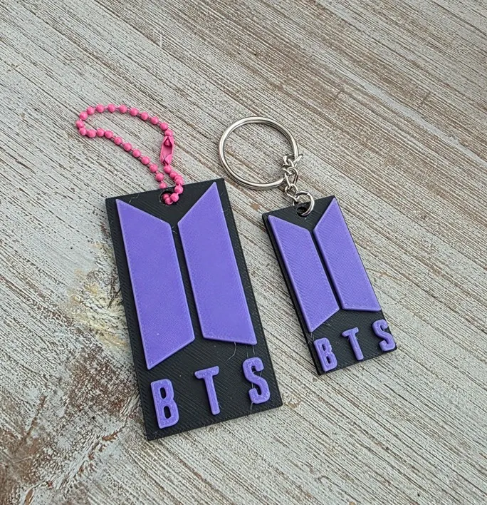 BTS Logo Keychain - Large - Free 3D Print Model - MakerWorld