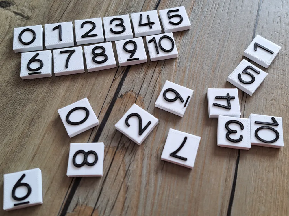 Numbers 0-10, for math, token by creachick3d - MakerWorld