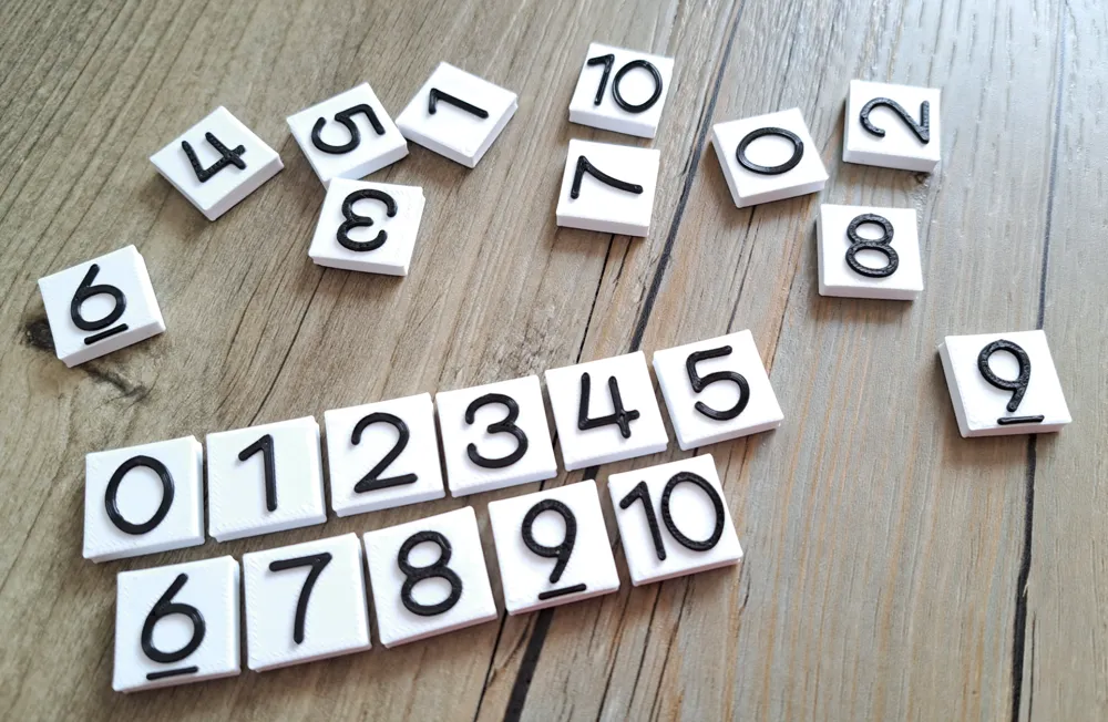 Numbers 0-10, for math, token by creachick3d - MakerWorld