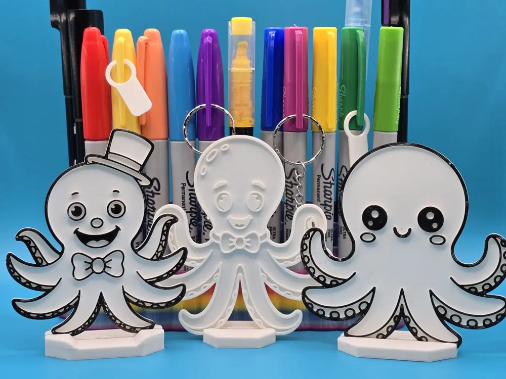 Cute Octopus DIY Coloring Set by Merilno3D MakerWorld: Download Free 3D ...