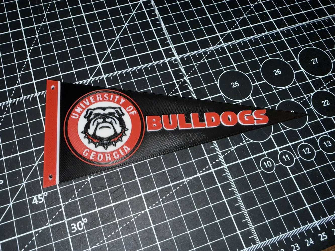 University of Georgia Bulldogs - College Pennant - Free 3D Print Model ...
