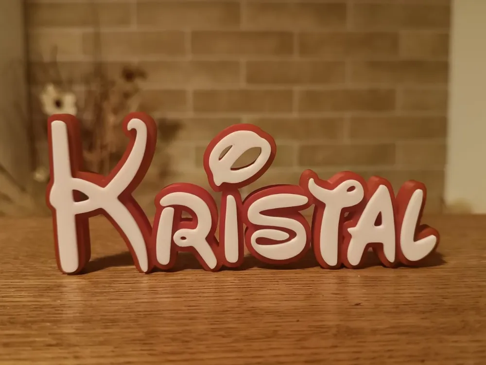 Disney Name Sign Kristal - Free 3D Print Model - MakerWorld