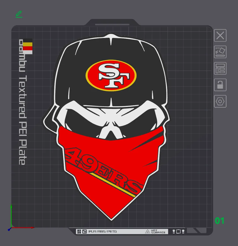 49ers Skull Backward Hat by DMurr5050 - MakerWorld