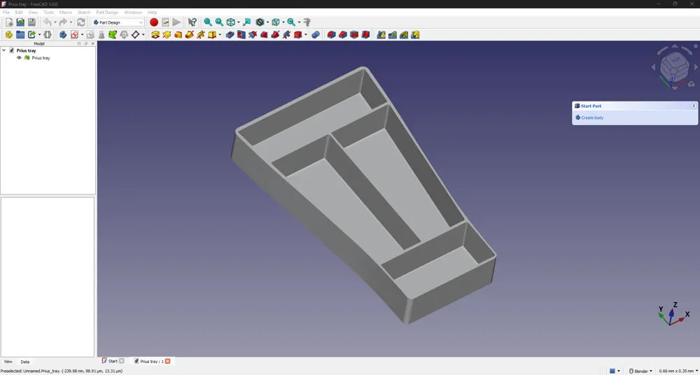 Toyota gen 3 Prius under console organizer tray - Free 3D Print Model ...