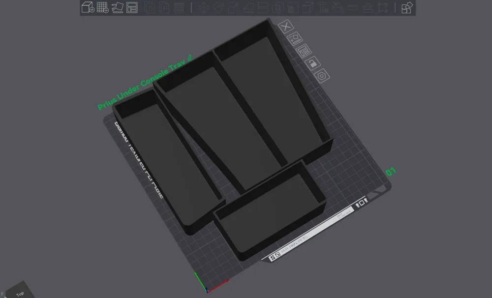 Toyota gen 3 Prius under console organizer tray - Free 3D Print Model ...
