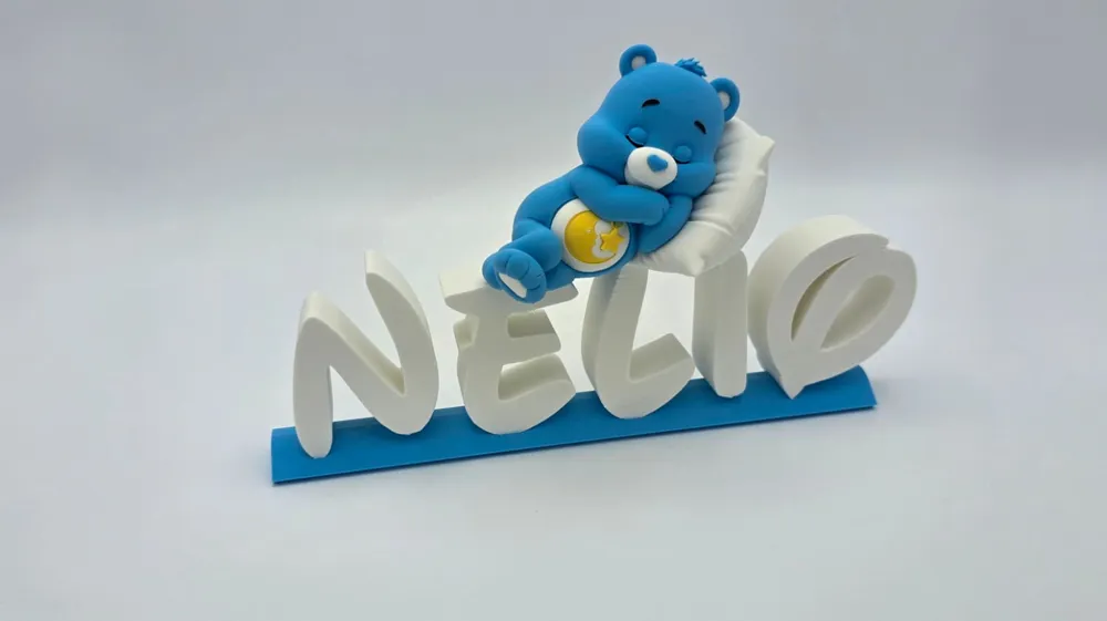 Name Sign with Bear - Free 3D Print Model - MakerWorld