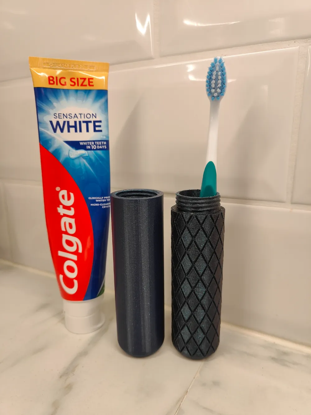 Portable Travel Toothbrush Case - Lattice pattern by Kevdev - MakerWorld