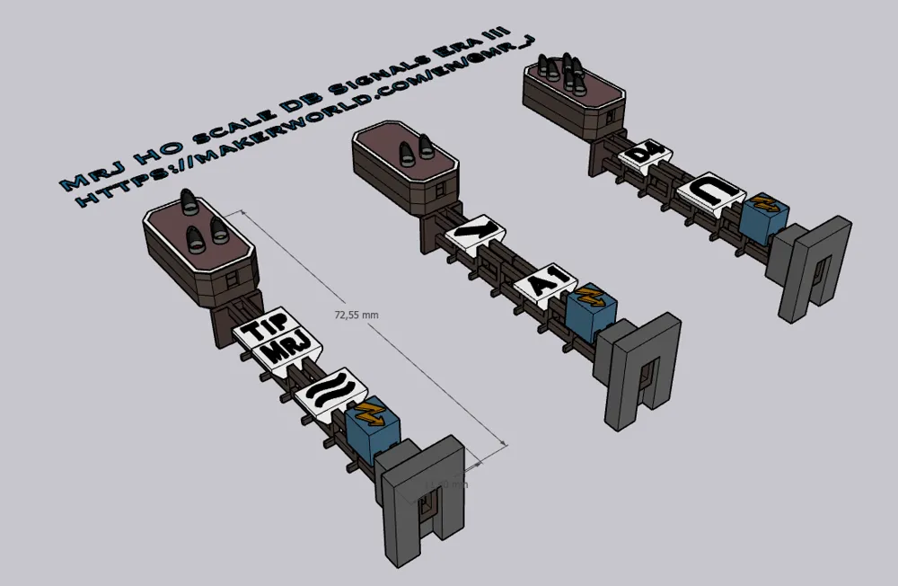 MrJ HO scale DB Signals Era III - 3x faces by MrJMakerWorld: Download ...