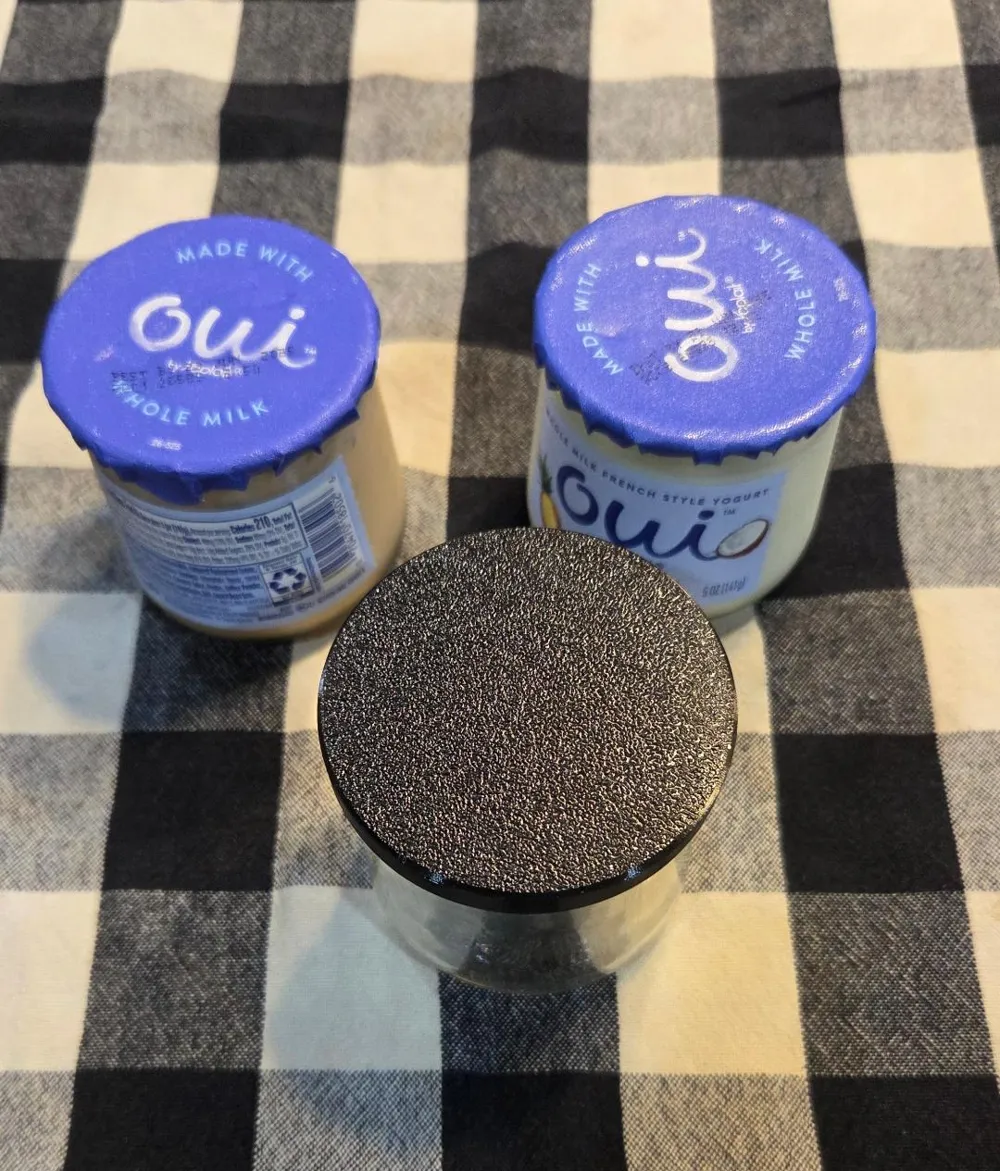 OUI Yogurt Glass Jar Lid by PalmerMade MakerWorld: Download Free 3D Models