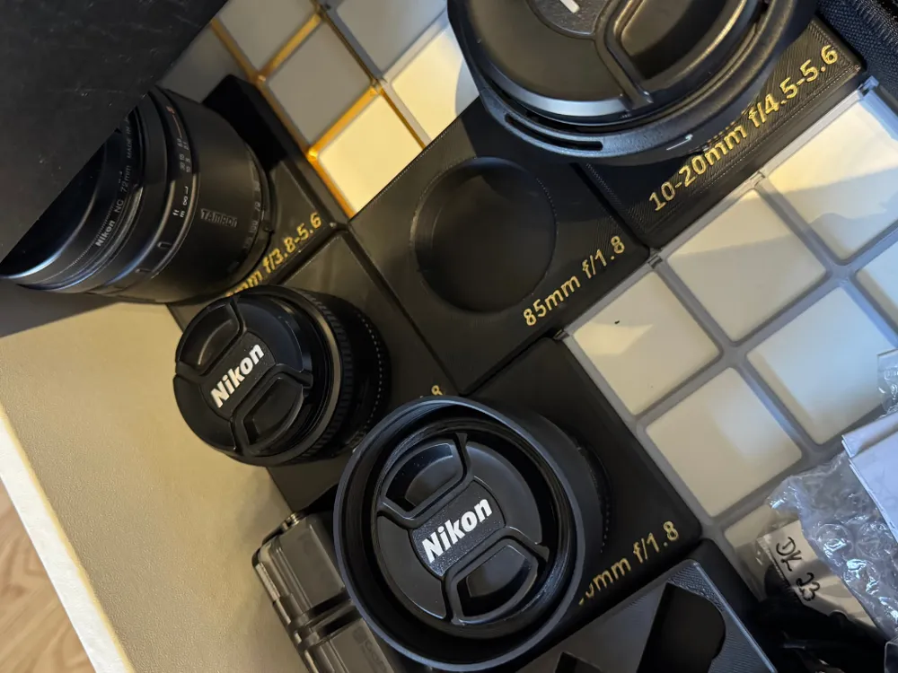 Customized Gridfinity Bin for Camera Lens - Free 3D Print Model ...
