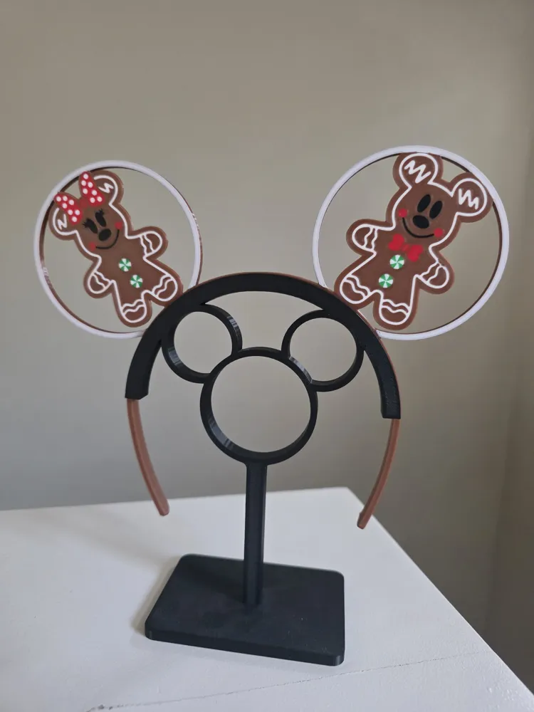 Gingerbread Mickey & Minnie Ears - Free 3D Print Model - MakerWorld