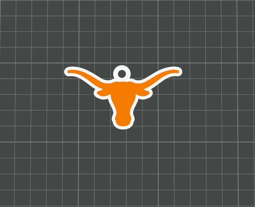 Texas Longhorns Keychain/Necklace by RE 3D & Hobby - MakerWorld