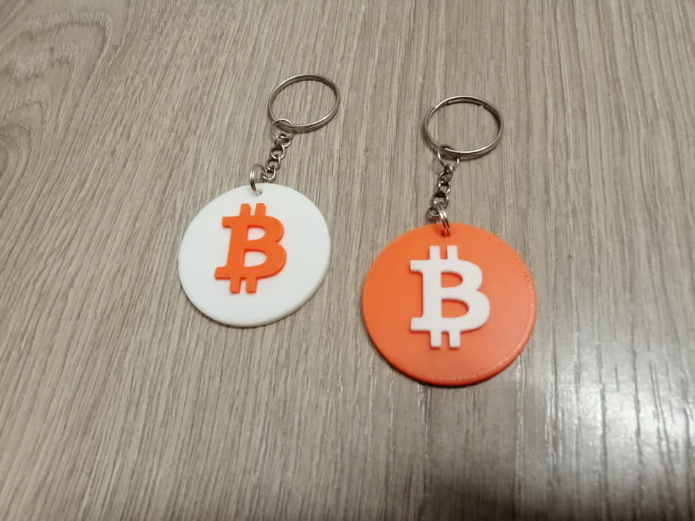 BTC Bitcoin Logo Keychain - Free 3D Print Model - MakerWorld