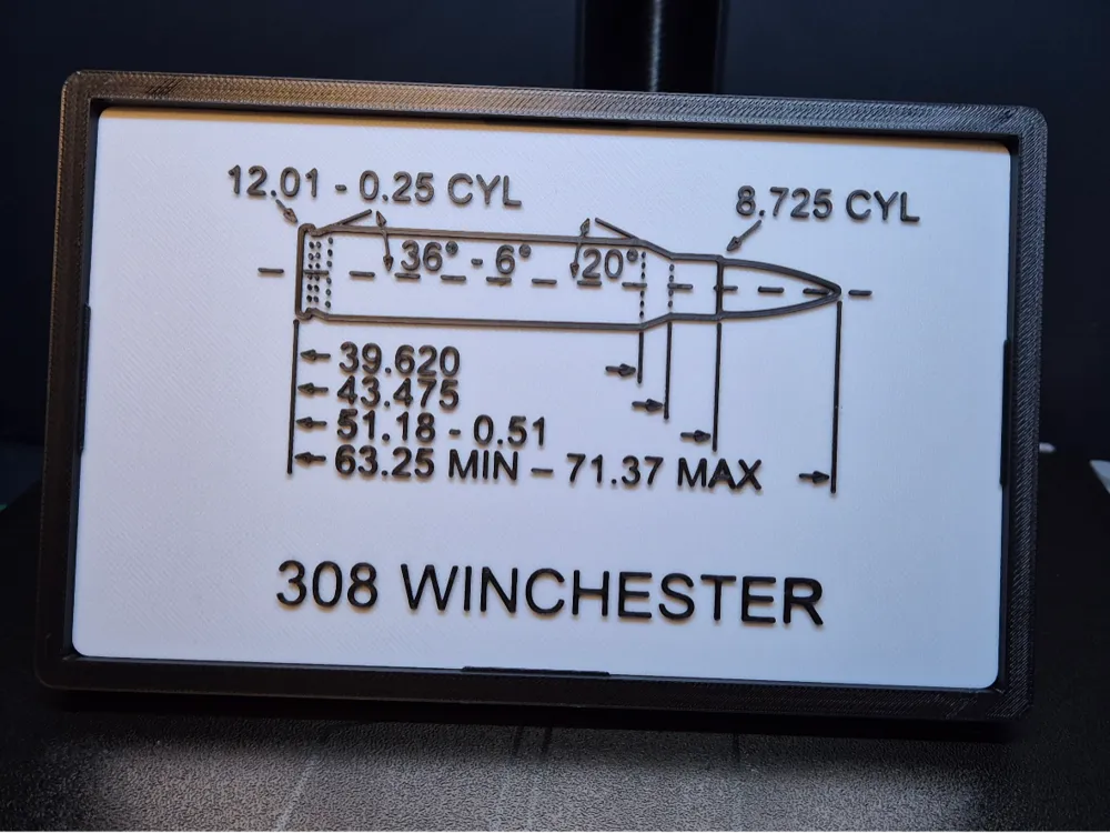 SAAMI-ish 308 winchester wall art - Free 3D Print Model - MakerWorld