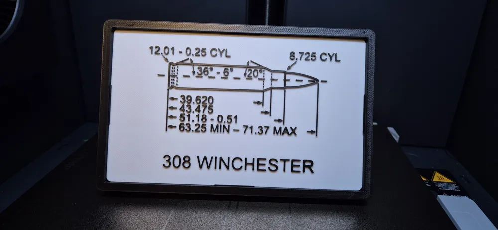 SAAMI-ish 308 winchester wall art - Free 3D Print Model - MakerWorld