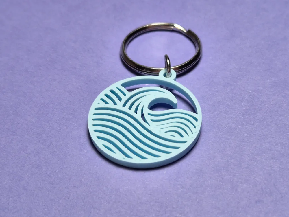 Ocean Wave Keychain Pendant by AFKFelix - MakerWorld