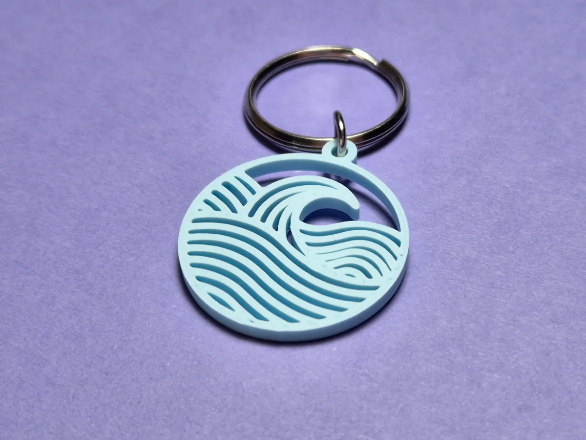 Ocean Wave Keychain Pendant - Free 3D Print Model - MakerWorld