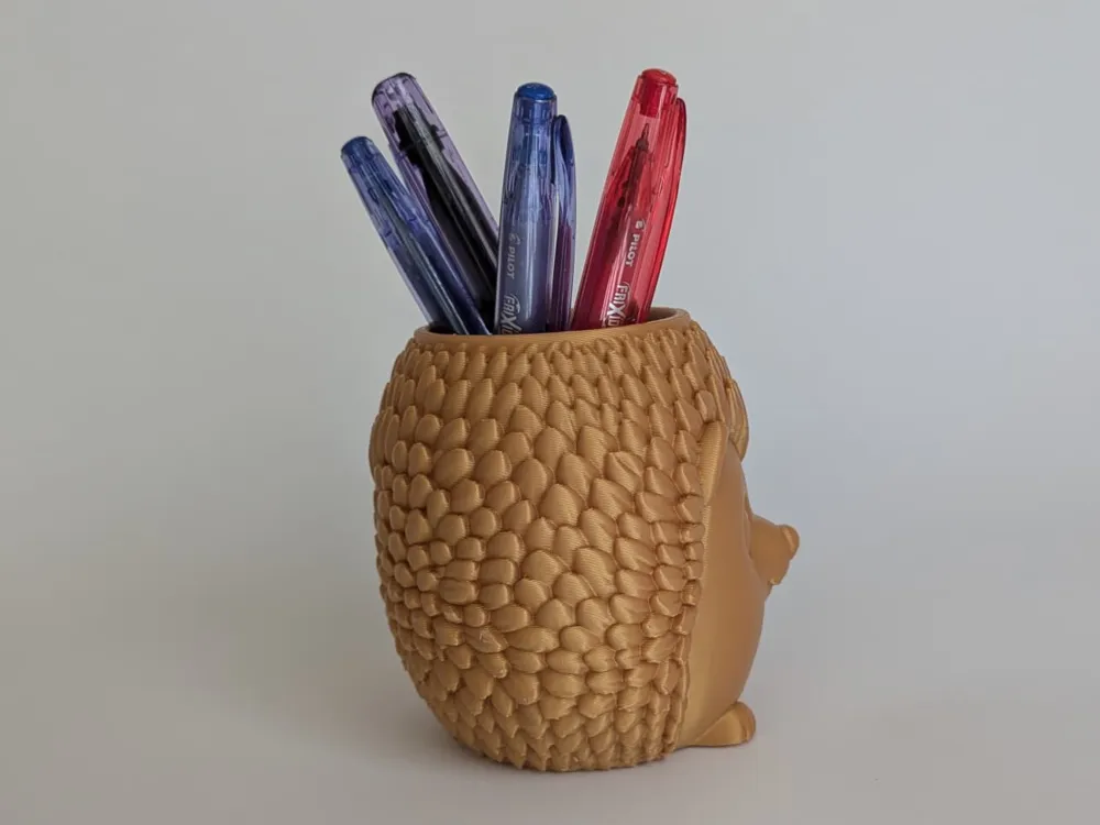 Elegant Hedgehog Pen/Pencil Pot - Free 3D Print Model - MakerWorld