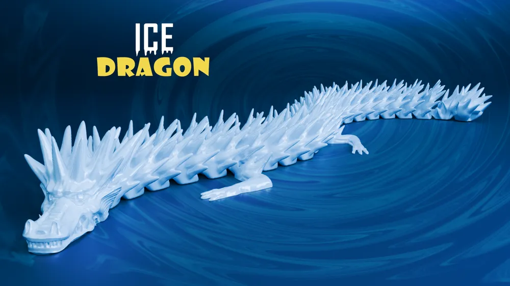 Flexi Ice Dragon by Tommy Gun MakerWorld: Download Free 3D Models