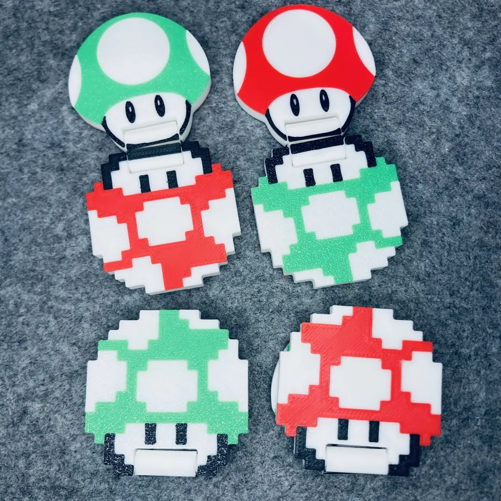 Mario Mushroom Slider + Flip Fidget Print in Place - Free 3D Print ...
