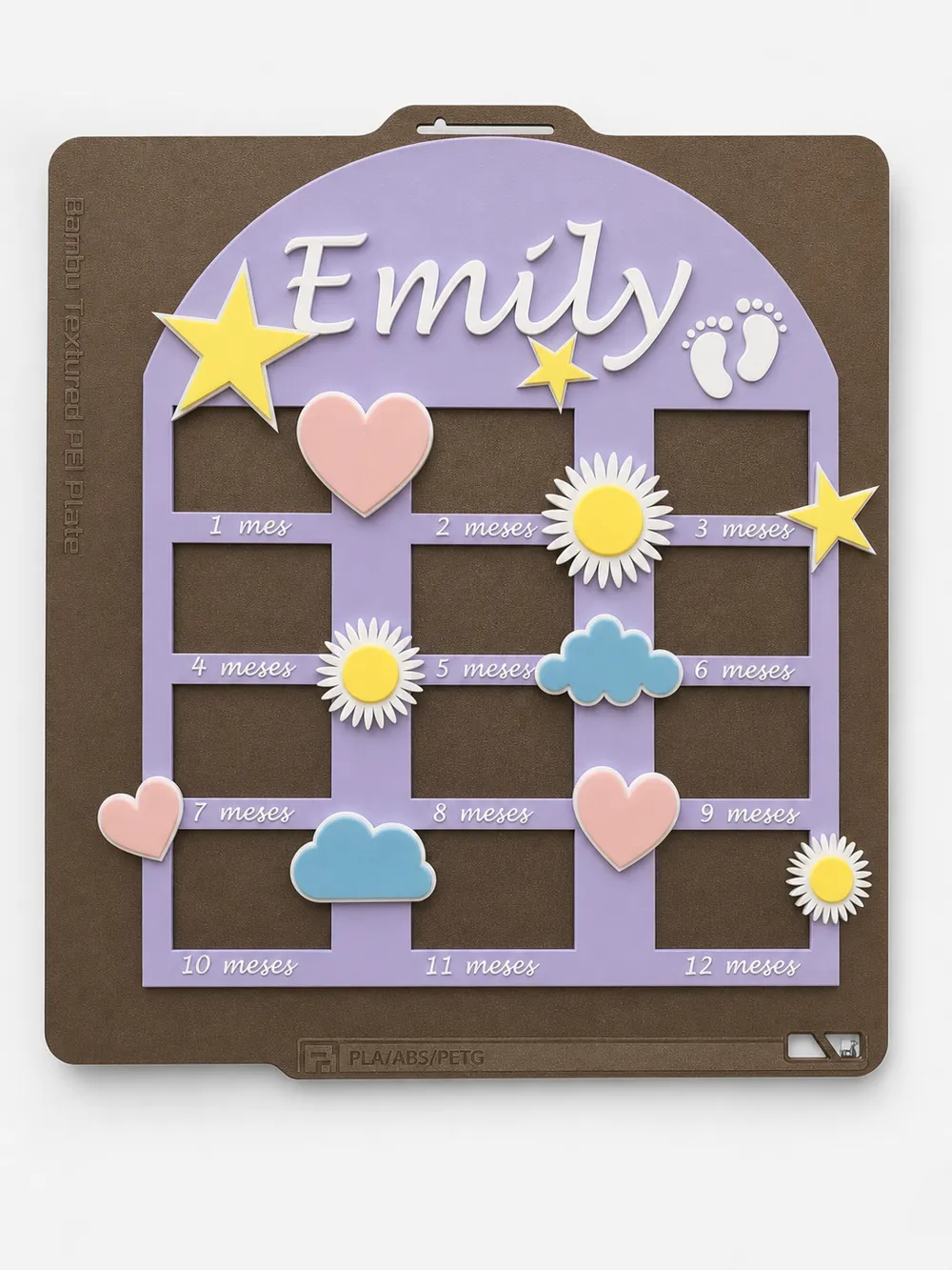 Baby 12-month photo frame - Free 3D Print Model - MakerWorld