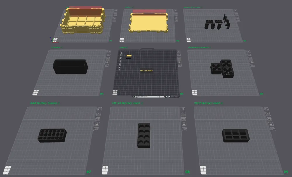 Gridfinity Battery Storage Box Remixed by mechprone MakerWorld: Download Free 3D Models