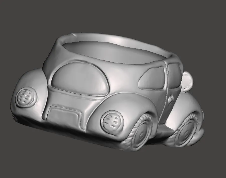 Cute VW Beetle succulent planter pot - Free 3D Print Model - MakerWorld