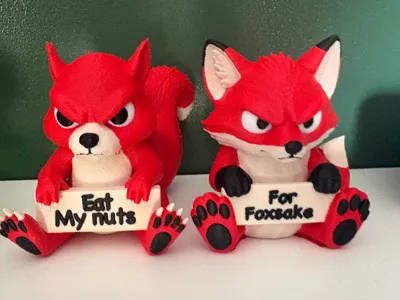 Grump Fox with slogan - Free 3D Print Model - MakerWorld