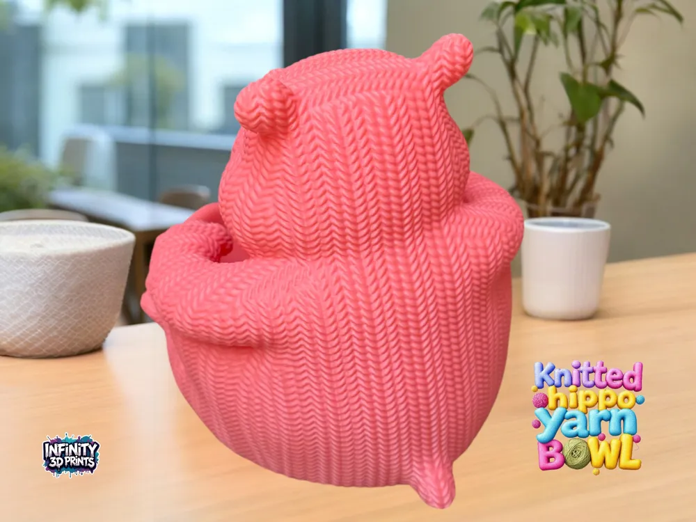 KNITTED HIPPO YARN BOWL by INFINITY 3D PRINTS MakerWorld: Download Free ...