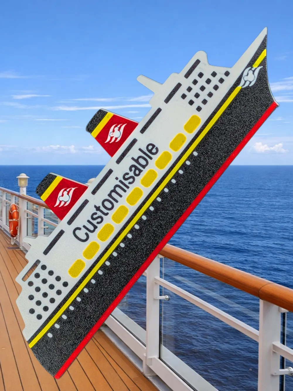 Disney Cruise Ship Customisable Magnet - Free 3D Print Model - MakerWorld