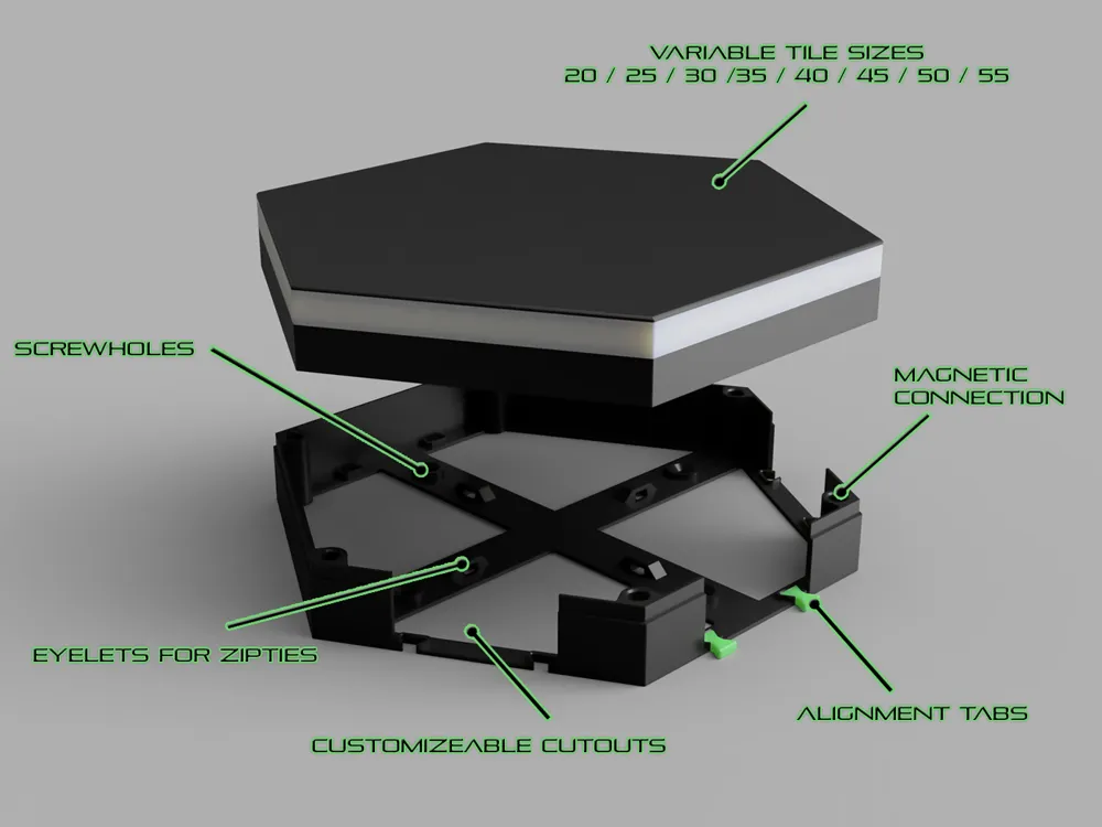 Hexatiles - Hexagon LED Wall tiles by laisch MakerWorld: Download Free ...