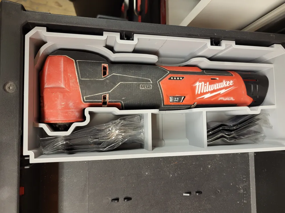 M12 Fuel Multitool insert for 2, 3 drawer Packout by Milwaukee Dave MakerWorld: Download Free 3D ...