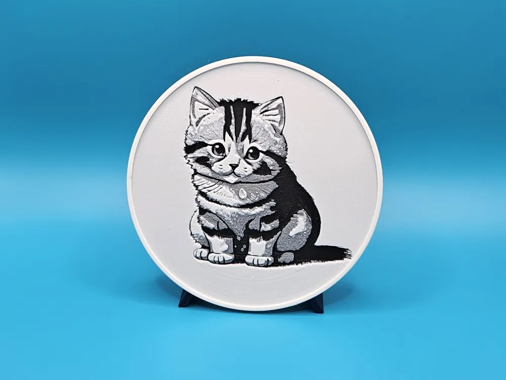 Cute Stylised Cat Coaster Set by nidO - MakerWorld